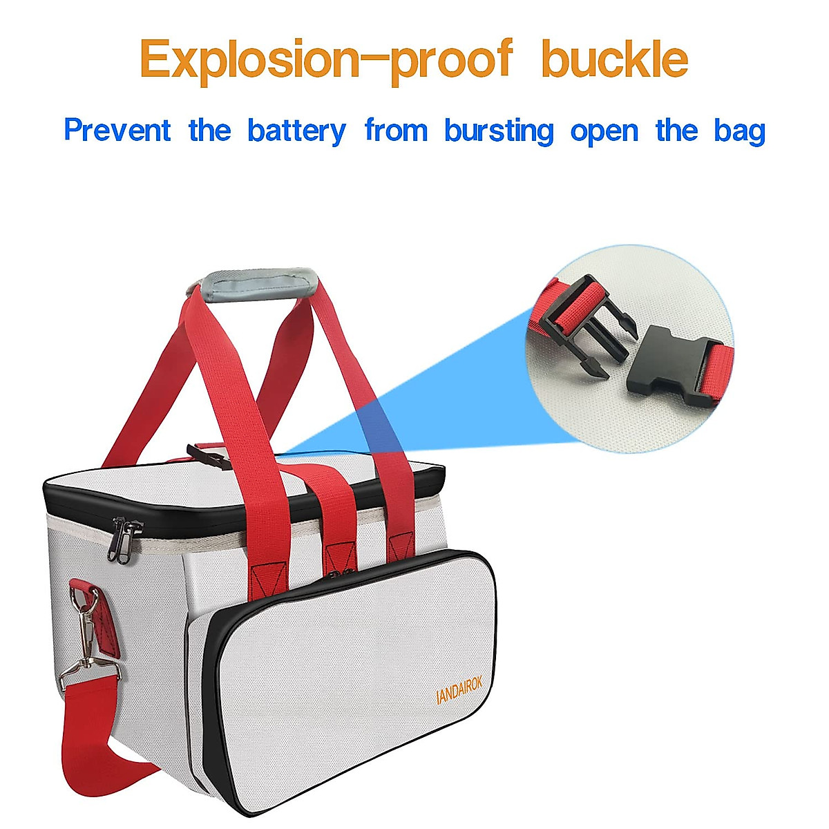 11.8"x7.9"x7.9" Portable Power Fireproof Safe Bag for mobile Power 100W-600W Outdoor Power Storage Transport and Charging, Home Office Travel Fireproof Safe Storage Pouch with handle Shoulder Strap