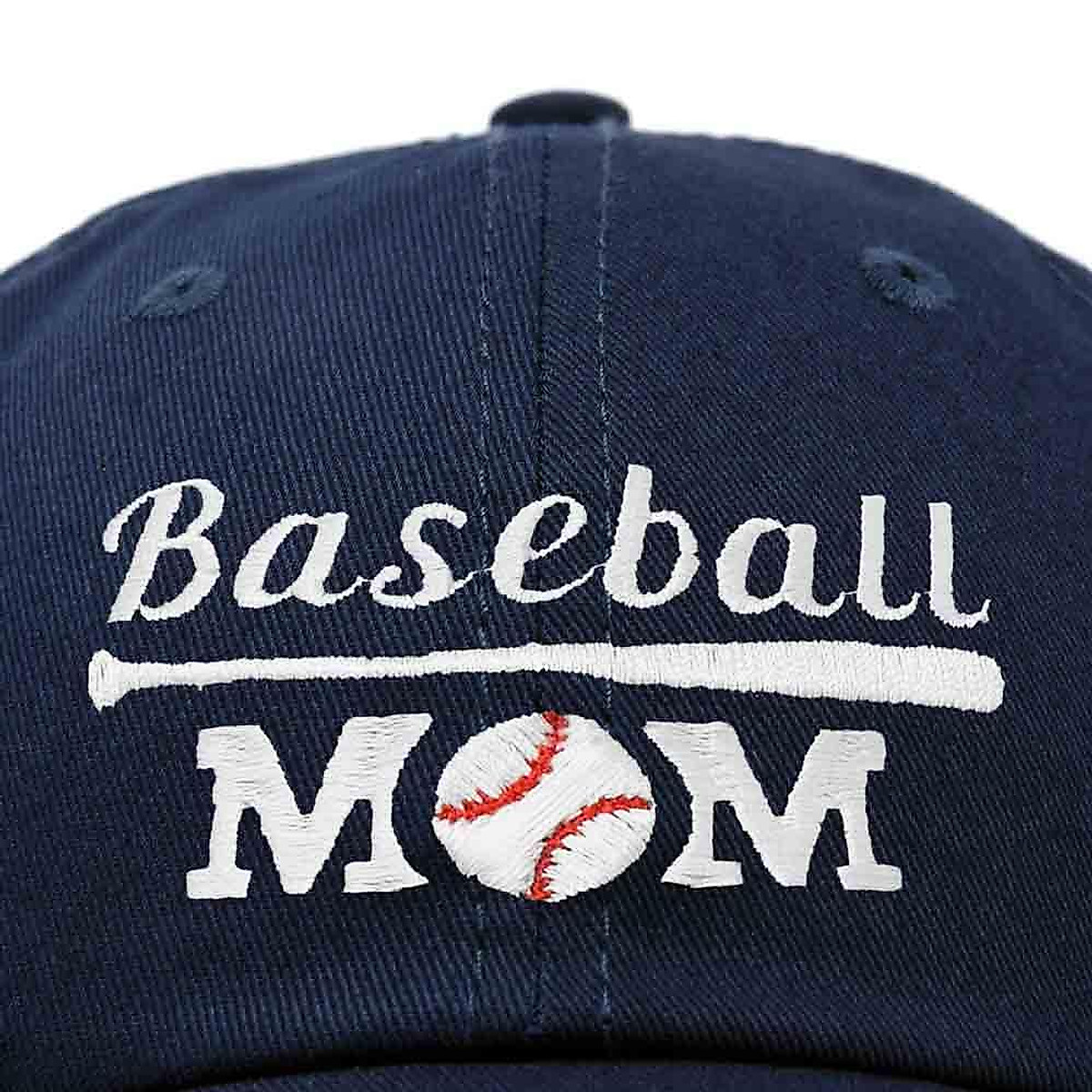 DALIX Baseball Mom Embroidered Dad Cap Cotton Hat Women in Navy Blue