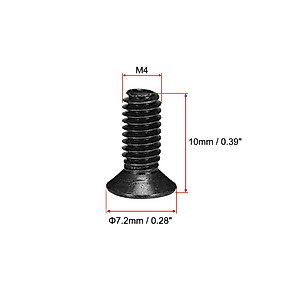 uxcell M4 x 10mm Phillips Screw Fastener Black for Laptop PC TV Fan Switch 150pcs