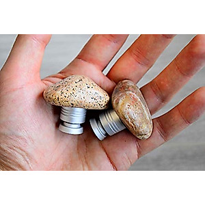 Set of 10 Handmade Natural Beach Stone Cabinet knobs and pulls. Cabinet or Drawer Rock handles