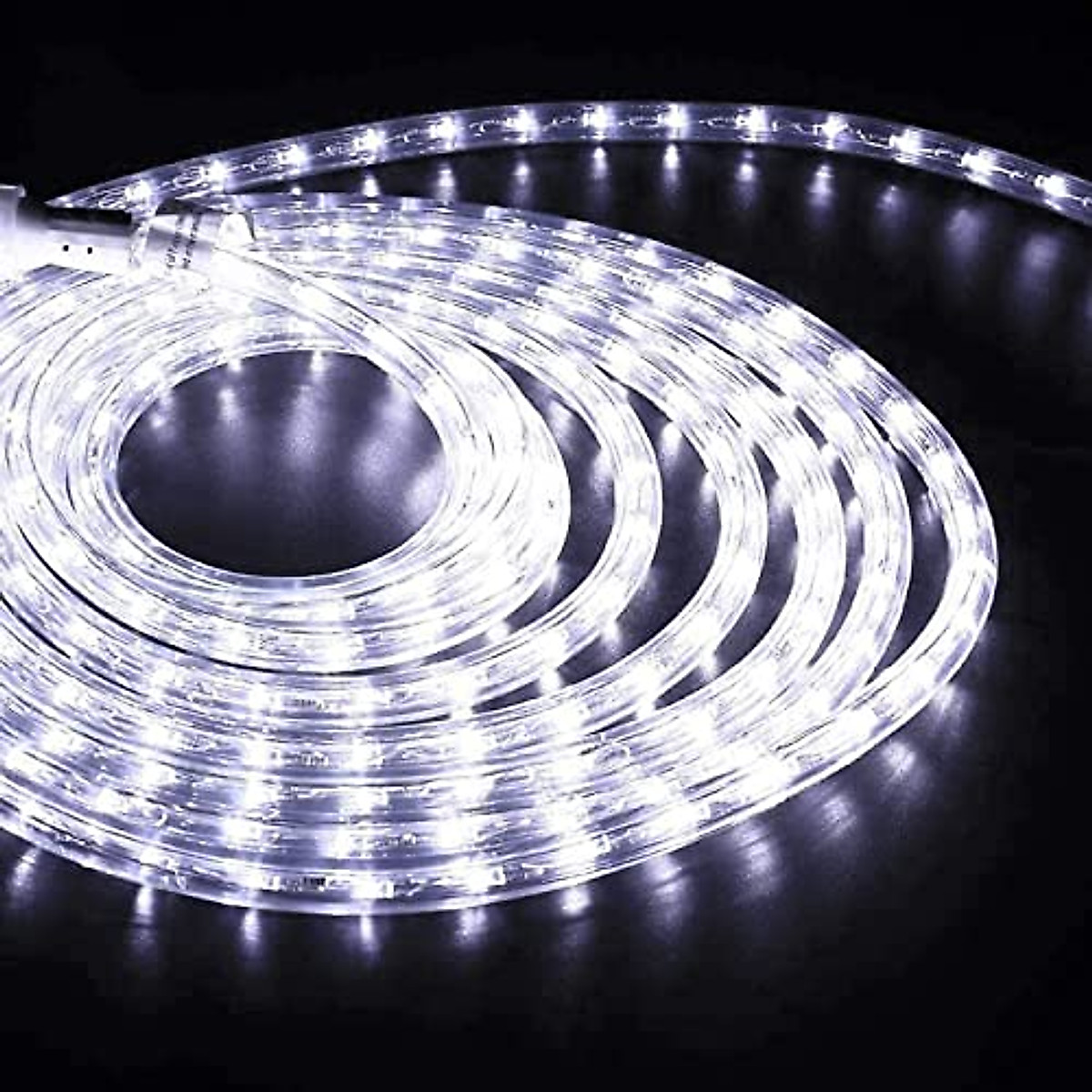 50ft 360 LED Rope Lights Outdoor, Connectable and Flexible Tube Lights with 8 Modes, Waterproof Indoor Outdoor LED Rope Lighting for Deck, Garden, Pool, Patio, Wedding, Xmas Decorations (White)