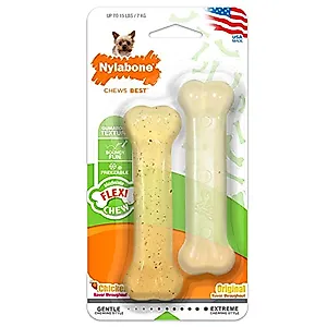 Nylabone FlexiChew Bone Dog Chew Toys Flexi Chicken X-Small/Petite (1 Count)