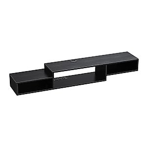 FABATO 59" Floating TV Stand with Power Outlet Wall Mounted Media Console Cabinet Shelf Under TV for Cable Box Audio Video Black