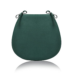 4 Count Memory Foam Kitchen Dining Chair Pads with Ties Soft Seat Cushion Non-Slip Chair Cushion with Machine Washable Cover-Peacock Green||40X40cm/15.7x15.7in