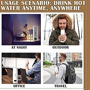 Travel Kettle Electric Small Stainless Steel Portable Electric Kettle for Boiling Water Travel Tea Kettle Automatic Shut off Dry Protection 4 Preset Heat Setting 500ml Hot Water Kettle for Coffee