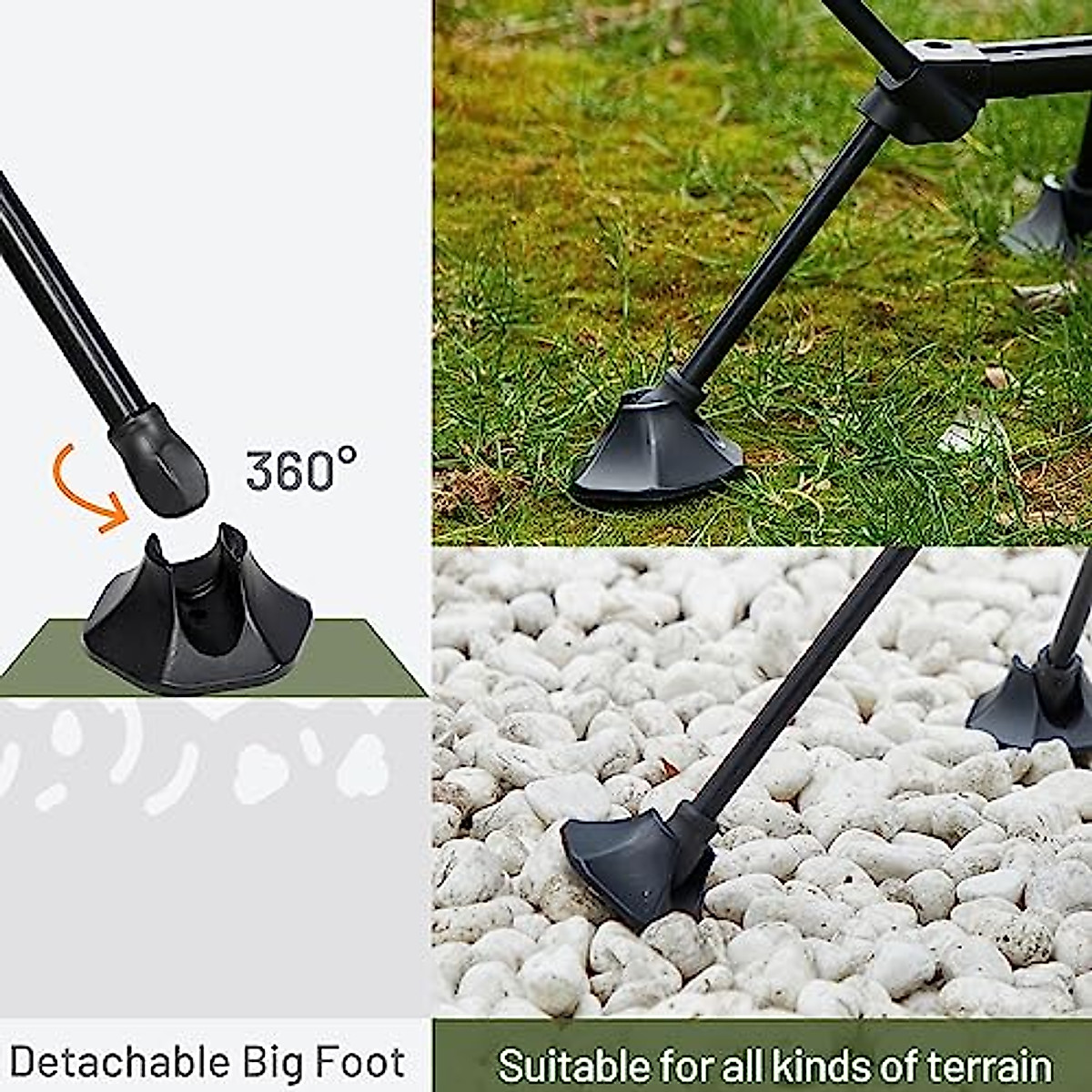 TIMBER RIDGE Camping Chairs 2 Pack, Ultralight Compact Portable Folding Chair with Side Pockets Packable Lightweight for Camping Backpacking Hiking Beach Grey