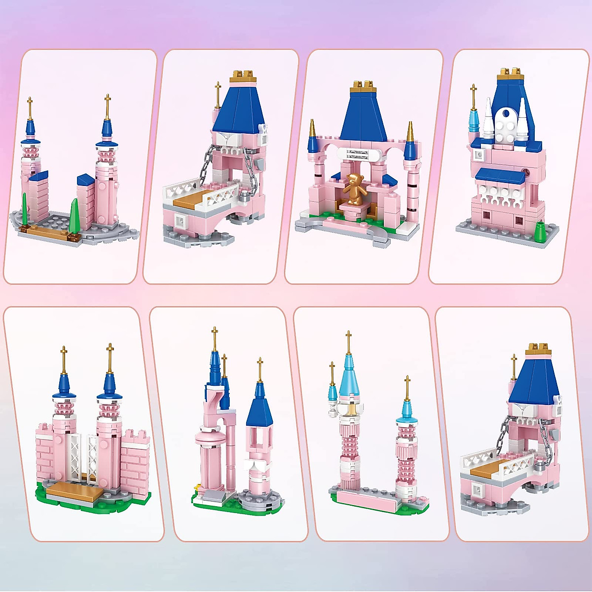 Hodlvant Princess Castle Building Blocks Toys for Kids, 596 Pcs Pink Palace Girls Princess Castle Roleplay Building Set, Stem Learning Construction Toys Set EducationalToys for Boys Girls Age 6+