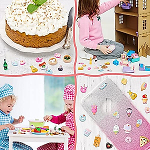 150 Pieces Miniature Food Dollhouse Miniature Food Drink Bottle Toy Assorted Pretend Foods Dollhouse Accessories Mixed Resin Kitchen Food Toy Hamburger Cake Ice Cream Pizza Bread for Adults Teenagers