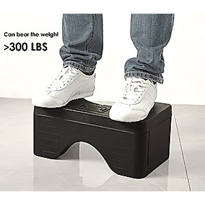 EASICOZI Potable Bathroom Squat Stool, Convertible Squatting Toilet Stool from 7” to 9” Height, Foldable Toilet Step Stool for Adult and Teens（Black）