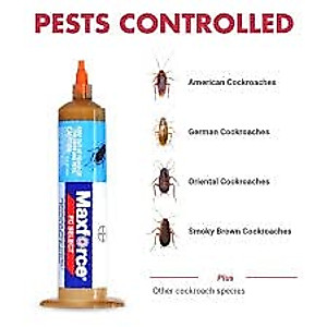 Max Force Roach Killer - Select - German Roach Killer with Premium Chemical Resistant USA-Supply Gloves- 4 Tubes×30g