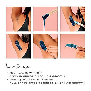 KoluaWax Hard Wax Beads for Hair Removal – Coarse Hair Formula – Face, Brazilian, Underarms, Back Chest, Bikini Waxing – Sea Salt & Surf, 1lb Refill for Wax Warmers & 10 Large Applicator Sticks