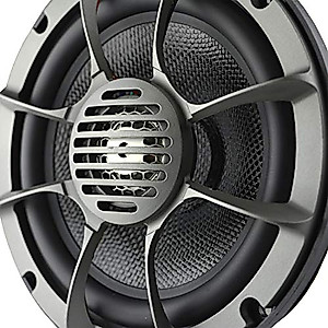 Audiopipe APMP-T625LD 6.5 Inch 250 Watt Max, 4 Ohm Marine Audio 2 Way Coaxial Stereo Speaker with LED Lights and 1.2 Inch Kapton Voice Coil, Silver