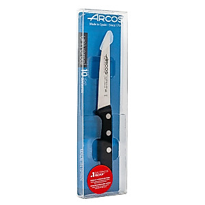 ARCOS Vegatable Knife 4 Inch Stainless Steel. Professional Vegetable Knife for Peeling Fruits and Vegetables. Ergonomic Polyoxymethylene Handle and 100 mm Blade. Series Universal. Color Black.