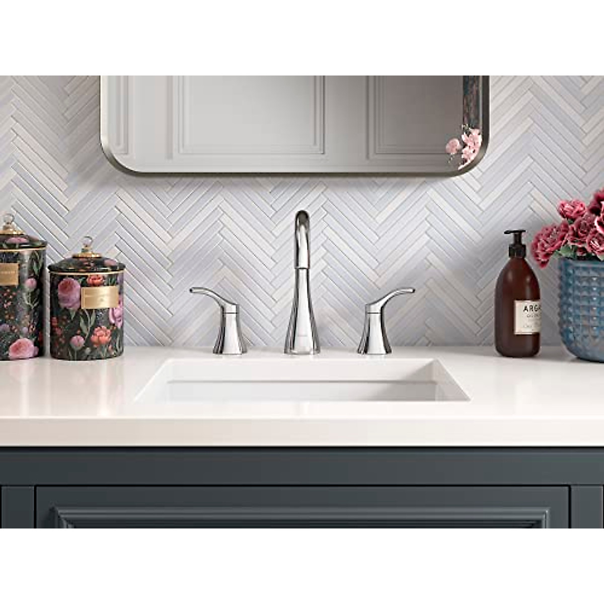 Kohler 27390-4-CP Simplice Bathroom Sink Faucet, 1.2 gpm, Polished Chrome