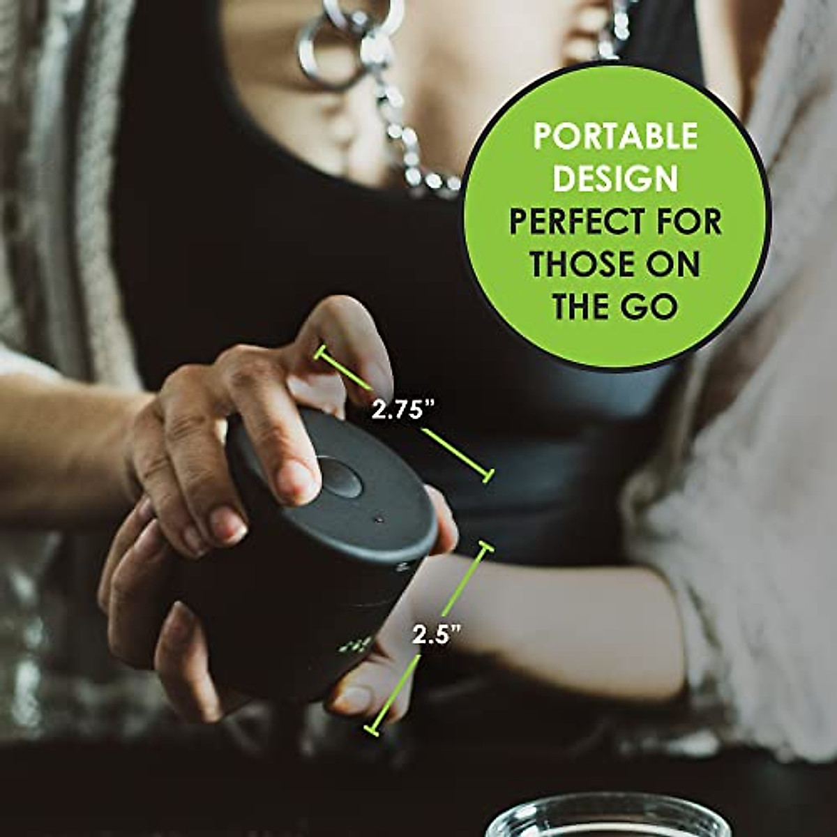 GrindE Handheld Electric Dry Herb Grinder Spice Grinder USB Rechargeable Black