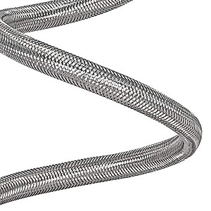 Eastman 12 Inch Flexible Toilet Connector, Stainless Steel Braided Hose with 7/8 Inch Ballcock Nuts, 3/8 Inch Compression, 48088