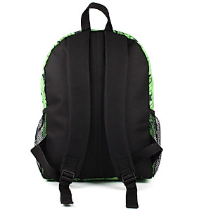 Minecraft Backpack Creeper 4 Piece Kids Green School Rucksack Set