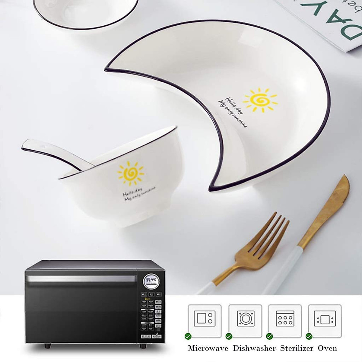 Dinnerware Set for 8 People Porcelain Tableware Dinner Sets White Plates and Bowls Sets Square Soup Dessert Plates Service Restaurant Kitchen and Family Party Use (Color : Package 4) (Package 1) (Pa