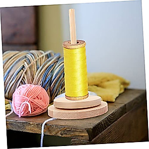 Hohopeti Spool Holder Thread Macrame Cord Tissue Holder Rack Knitting Accessory Towel Holder Stand Organizer Knitting Tool Supplies Sewing Yarn Holder Stand Lucet Fork Accessories Hand Wood
