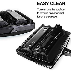 Yocada Carpet Sweeper Cleaner for Home Office Low Carpets Rugs Undercoat Carpets Pet Hair Dust Scraps Paper Small Rubbish Cleaning with a Brush Black