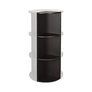 EREFAS 3-Tier Corner Wood Bookcase Corner Shelf Stand Wall Corner Cabinet Storage Shelves Industrial Rack for Bedroom，Living Room and Office （Black）