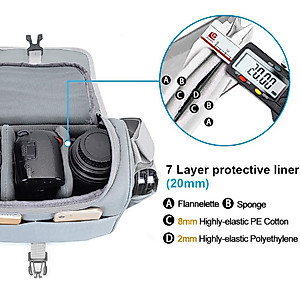 CADeN Camera Bag Case Shoulder Crossbody Bag Compatible for Nikon, Canon, Sony, DSLR SLR Mirrorless Cameras and Lenses (1.0 Grey, Small)