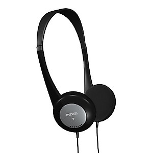 Maxell 190338 Lightweight & Small Volume Protection 30mm Driver Comfortable Kids Safe Children Headphones with Interchangeable Colors Black