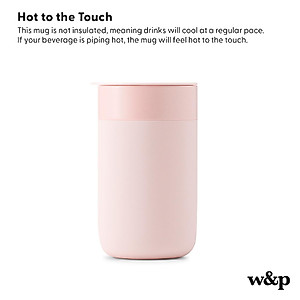 W&P Porter Ceramic Mug w/Protective Silicone Sleeve, Lavender 16 Ounces | On-the-Go | Reusable Cup for Coffee or Tea | Portable | Dishwasher Safe