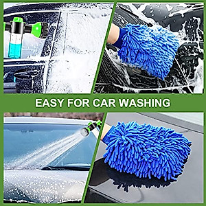 Pup Jet Dog Wash Hose Nozzle Foam Sprayer Dog Horse Sprayer Wash Hose Attachment Soap Dispenser Bottle Nozzle Sprayer Washing Car Shower Pet Bathing Tool(green with gloves)