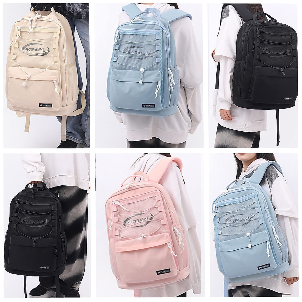 EKUIZAI Solid Color Simple Elementary Backpack Middle School Bookbag Outdoor Daypack for Teen Girls