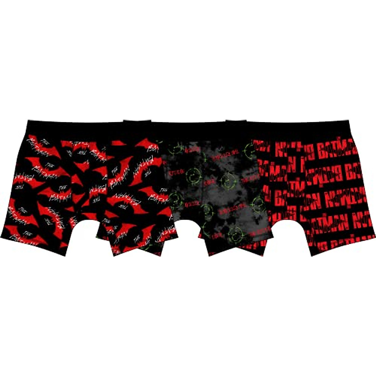 Bioworld The Batman Movie Batman And Riddler Logos Mens Boxer Briefs Underwear 3pk Set- XL Black