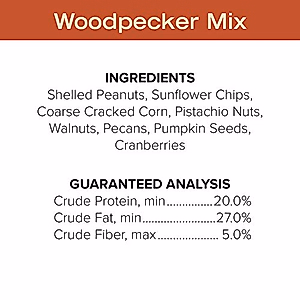 Blue Seal Woodpecker Mix Wild Bird Seed | Premium Blend of Nuts, Sunflower Seeds, and Fruit | 8 Pound Bag