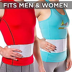 BraceAbility Hernia Belt for Men & Women | Stomach Truss Binder with Compression Support Pad for Abdominal, Umbilical, Navel & Belly Button Hernias - S/M (New & Improved) Fits 28"-38"