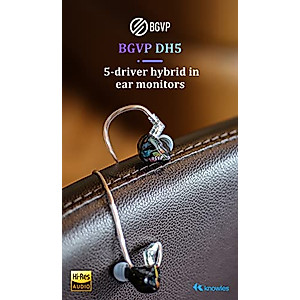BGVP DH5 4DD 1BA Headphones Hybrid in Ear Earphone HiFi DJ Monitor Running Sport Earphone Headset (2.5mm)