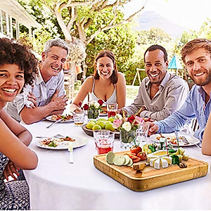 Bamboo Cheese Board and Knife Set, sungwoo Wood Charcuterie Servering Boards Set, Charcuterie Board Accessories, Cheese Plates, for Christmas Women Housewarming Day Wedding Thanksgiving