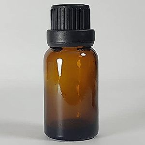 Bioll 15ml (1/2 oz) Essential Oil Dropper Glass Bottle. Refillable Sample Bottles Vials With Orifice Reducer Dropper And Cap For Perfume And Aromatherapy Oils -24Pack (Amber)