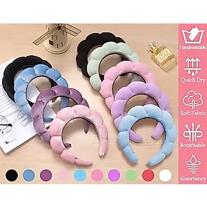 ERHIRY Spa Headband for Washing Face, Makeup Headband and Wristband Set - Pink (3 Count Silk and Flannel Materials, Absorbs Water, Hand-Washable, For Women Adults)