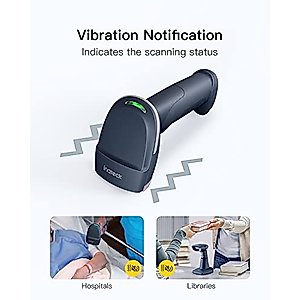 Inateck QR Code Scanner, 2D Wireless Barcode Scanner, 3 in 1 Barcode Reader, Screen Scanning, BCST-55