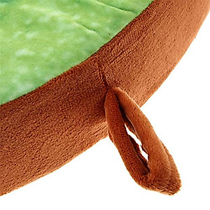 LANFIRE 3D Fruit Stool Stump Cushion Watermelon Slice Memory Foam Cushion Pillow Doll Seat Pad Home Decor (Tree Stump 01)