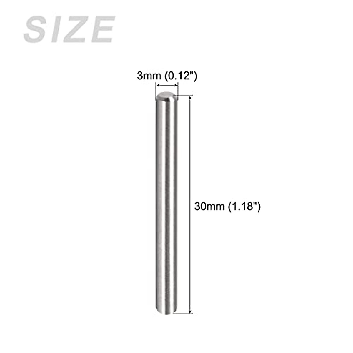 METALLIXITY Dowel Pin (3x30mm) 30Pcs, 304 Stainless Steel Shelf Support Pegs Pin Fastener Elements - for Metal Devices, Furniture Installation, Industrial, DIY