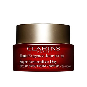 Clarins Super Restorative Day Cream, Broad Spectrum SPF 20 Sunscreen | Anti-Aging Moisturizer For Mature Skin Weakened By Hormonal Changes | UVA/UVB Protection | Replenishes, Illuminates and Densifies Skin | Targets Age Spots and Wrinkles | 1.7 Oz