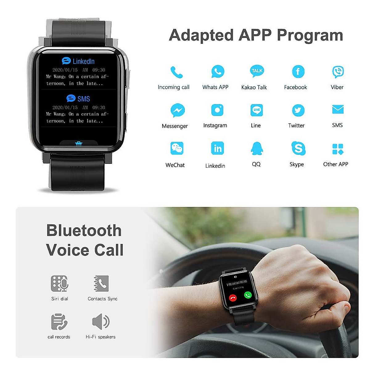Smart Watch with Call, 2023 Smartwatch for Android Phones/iPhone (30D+ Standby,Music Storage/Player) IP67 Waterproof Fitness Tracker, AMOLED Full-Touch Screen Smartwatch with Heart Rate/Sleep Monitor