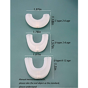 Ljyzoid 2PC U Shaped Kid Electric Toothbrush Replacement Heads, Compatible with U-Type Kids Automatic Electric Toothbrush, Food Grade Silicone Ultrasonic Toothbrush Replacement Head 7-12 Years Old