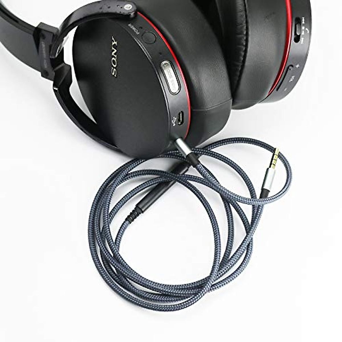 NewFantasia Cable Compatible with Sony MDR1000X, MDRXB650BT, MDR-XB950BT, WH1000XM3, WH1000XM2, WH-CH700N Headphone, Remote Volume Control Mic for Samsung Galaxy Xiaomi Huawei Android Phone