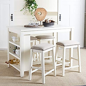 Safavieh Home Collection Aero White 36-inch Rectangle Storage Counter Dining Table DTB9218A