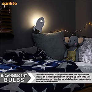 Sunlite 01059 7C7 Incandescent Bulb, 7 Watt, Candelabra E12 Base, C7 Small Night Light, Colored Bulb, White, 12 Count