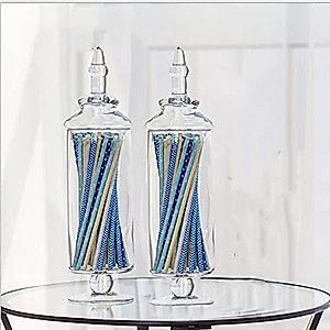Livejun Glass Apothecary Jars Clear Elegant Storage Jar Decorative Candy Buffet Jars Wedding Candy Organizer Storage Canisters Small Home Decor 2 Pcs
