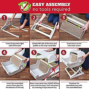 Le you pet semi-automatic quick cleaning cat litter box, Luxury cat toilet(white / milk brown)