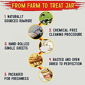 Canine Chews 8-9" Chicken Basted Rawhide Retriever Rolls - Pack of 25 Chicken-Flavored Long-Lasting Dog Rawhide Chews - Protein-Dense Jumbo Rawhide Bones For Large Dogs - Treats for Aggressive Chewers