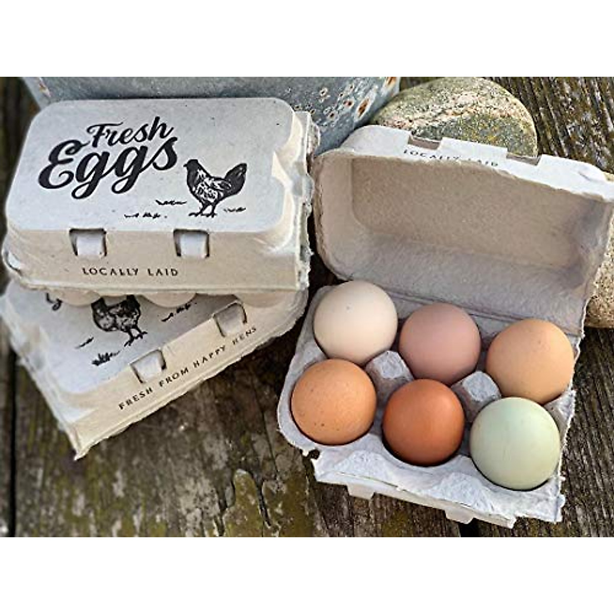Half Dozen Empty Egg Cartons- 15 Full Dozen Can Split to 30 Half Dozen Size Cartons- Securely Holds 6 or 12 Extra Large Eggs
